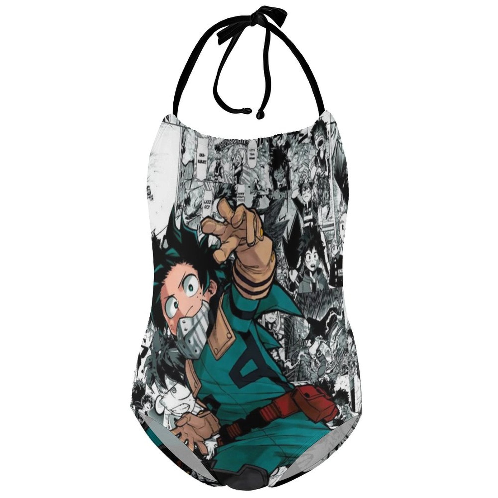 Deku My Hero Academia Izuku Children's One-piece Swimwear Halterneck ...