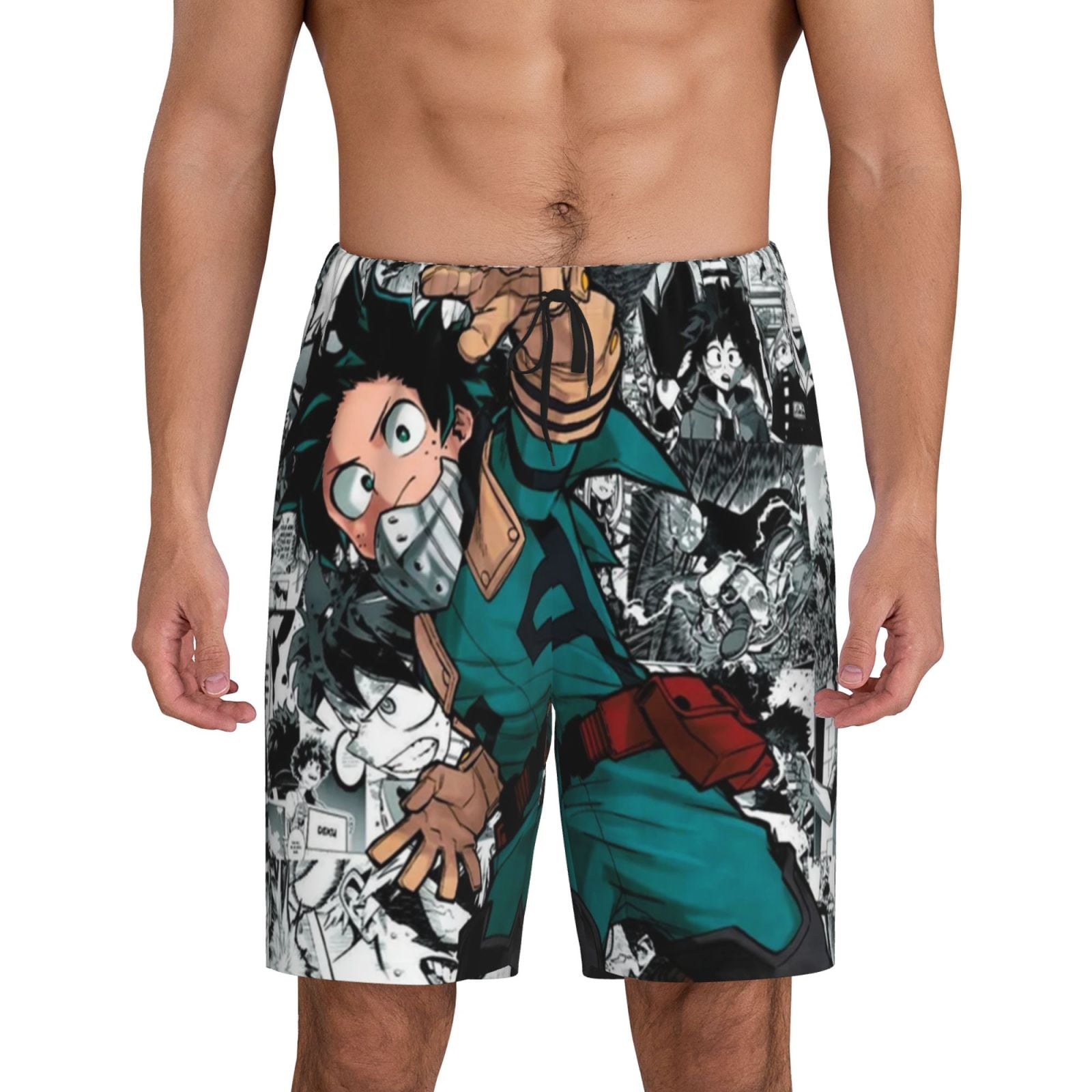 Deku My Hero Academia Izuku Men's Short Pajama Pants Lightweight Daily ...