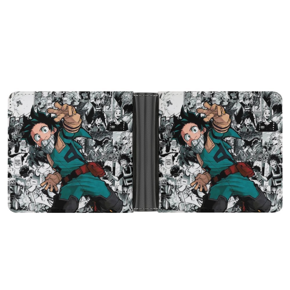 Deku My Hero Academia Izuku PU Leather Bifold Wallet Money Organizers ...