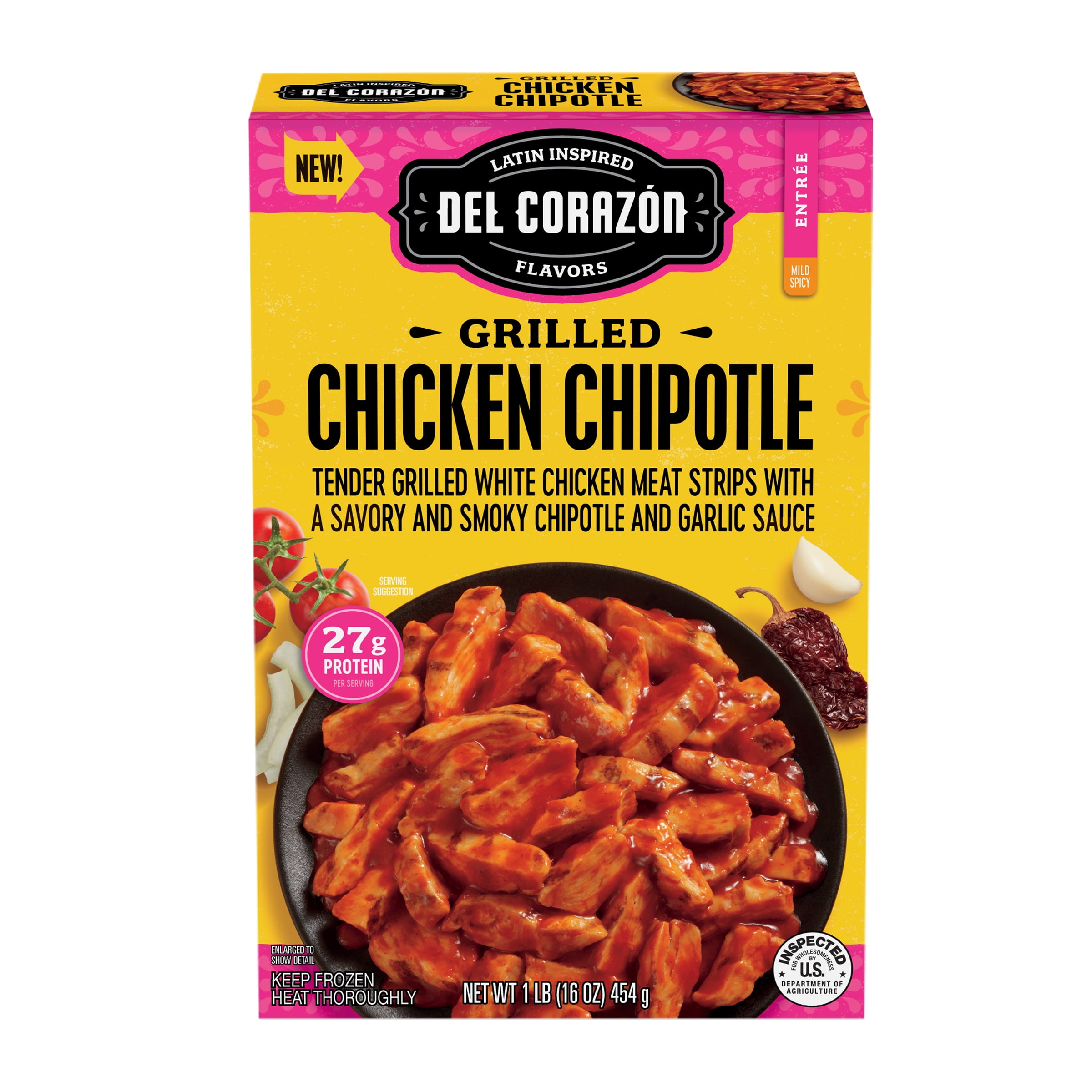Del Corazon Grilled Chicken Chipotle, 16 oz (Frozen Meal) - Walmart.com