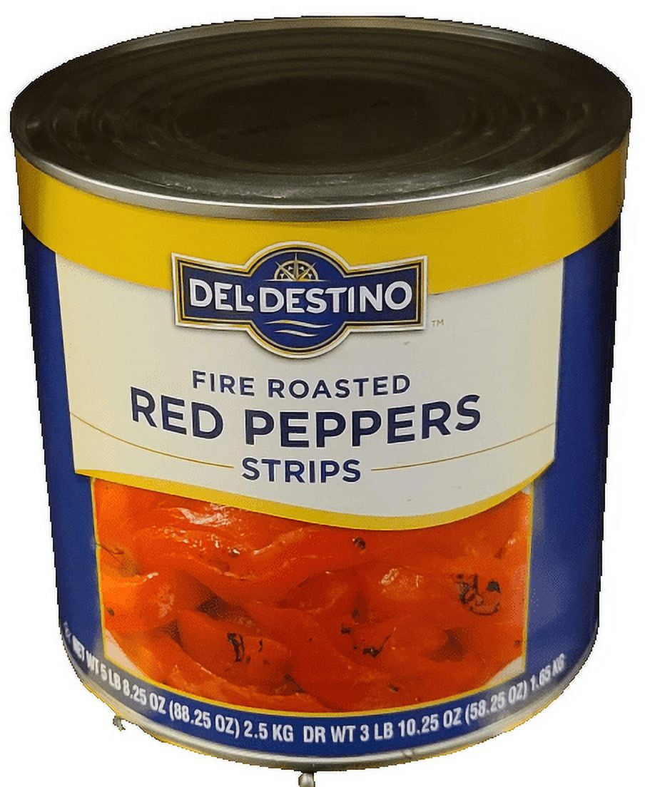 Del Destino Fire Roasted Red Pepper Strips, 58.25oz (Dry Weight ...