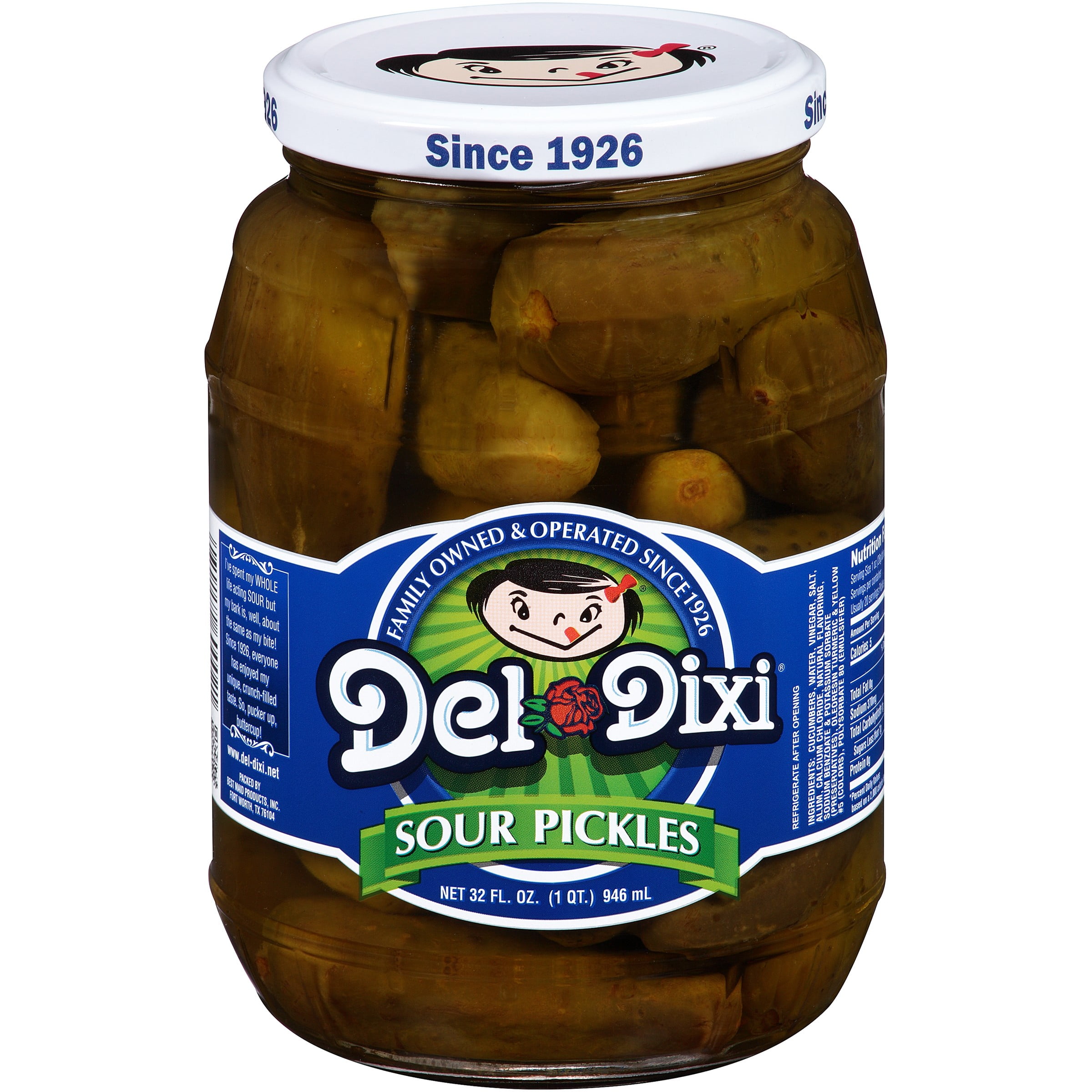 Del-Dixi Family Owned Sour Pickles, Unique Crunch-Filled Taste, 32 fl ...