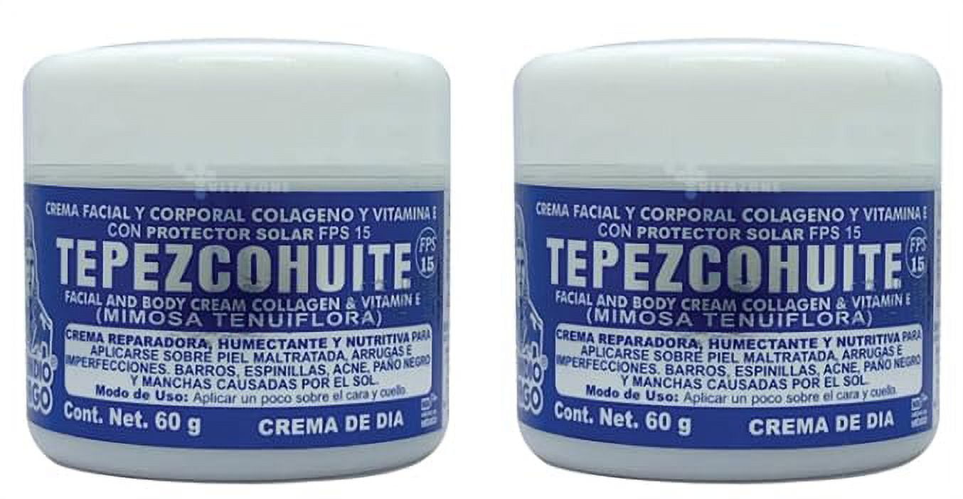 Del Indio Papago Tepezcohuite Day Skin Cream (2-PACK) 60g Each ...