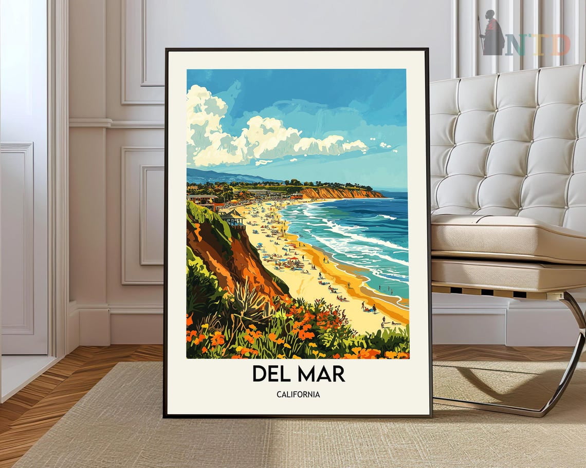 Del Mar Print, Del Mar Photo Poster, Del Mar Traveldel Mar Map Print ...