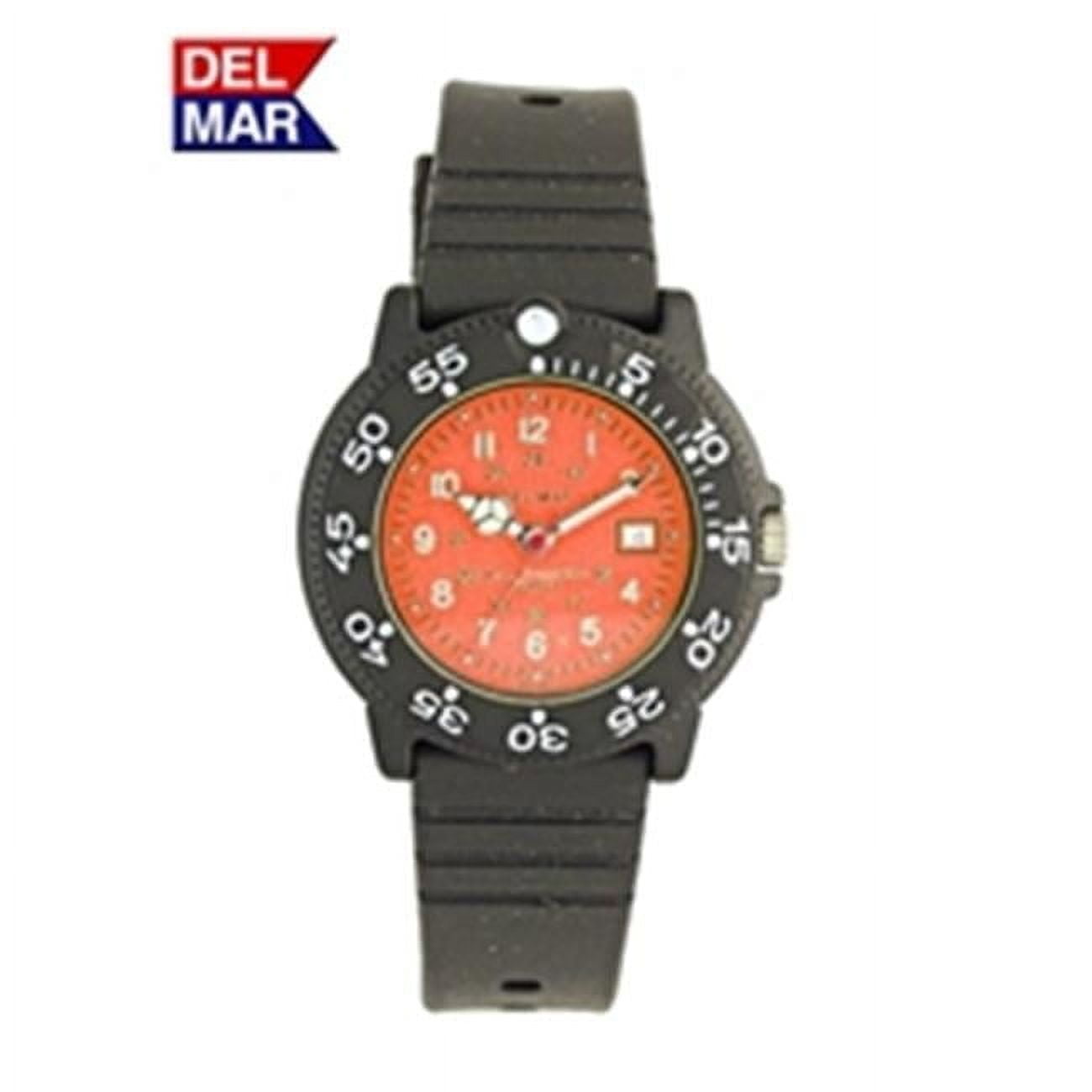 Del Mar Womens Dive 200 Orange Dial PU Watch - Orange - 200 Meters ...