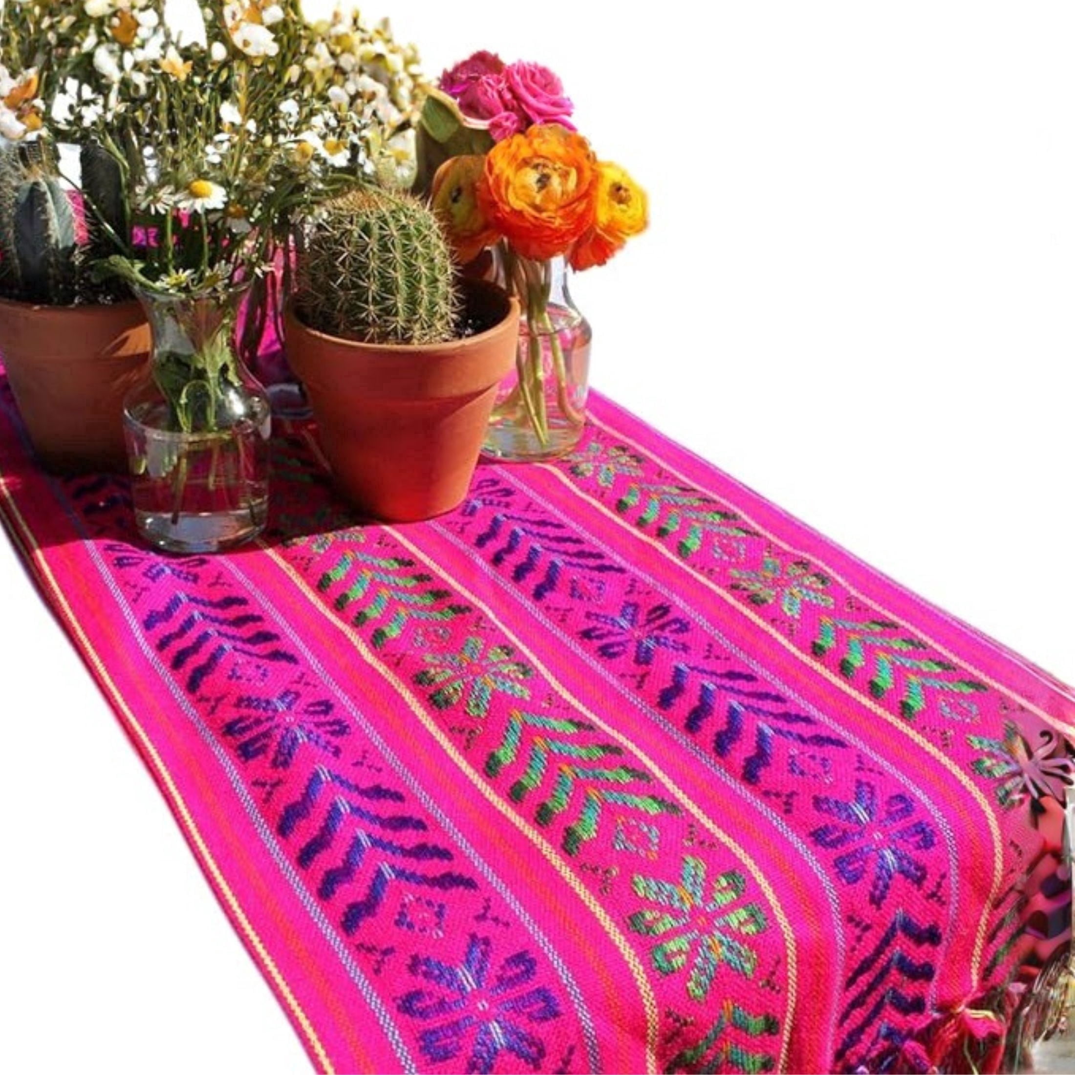 Del Mex Mexican Rebozo Table Runner, Soft Woven Fiesta Wedding Party ...