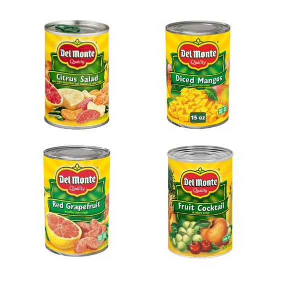 Del Monte 100% Fruit Juice Fruit Cocktail – 8-Variety Pack of 15 oz ...