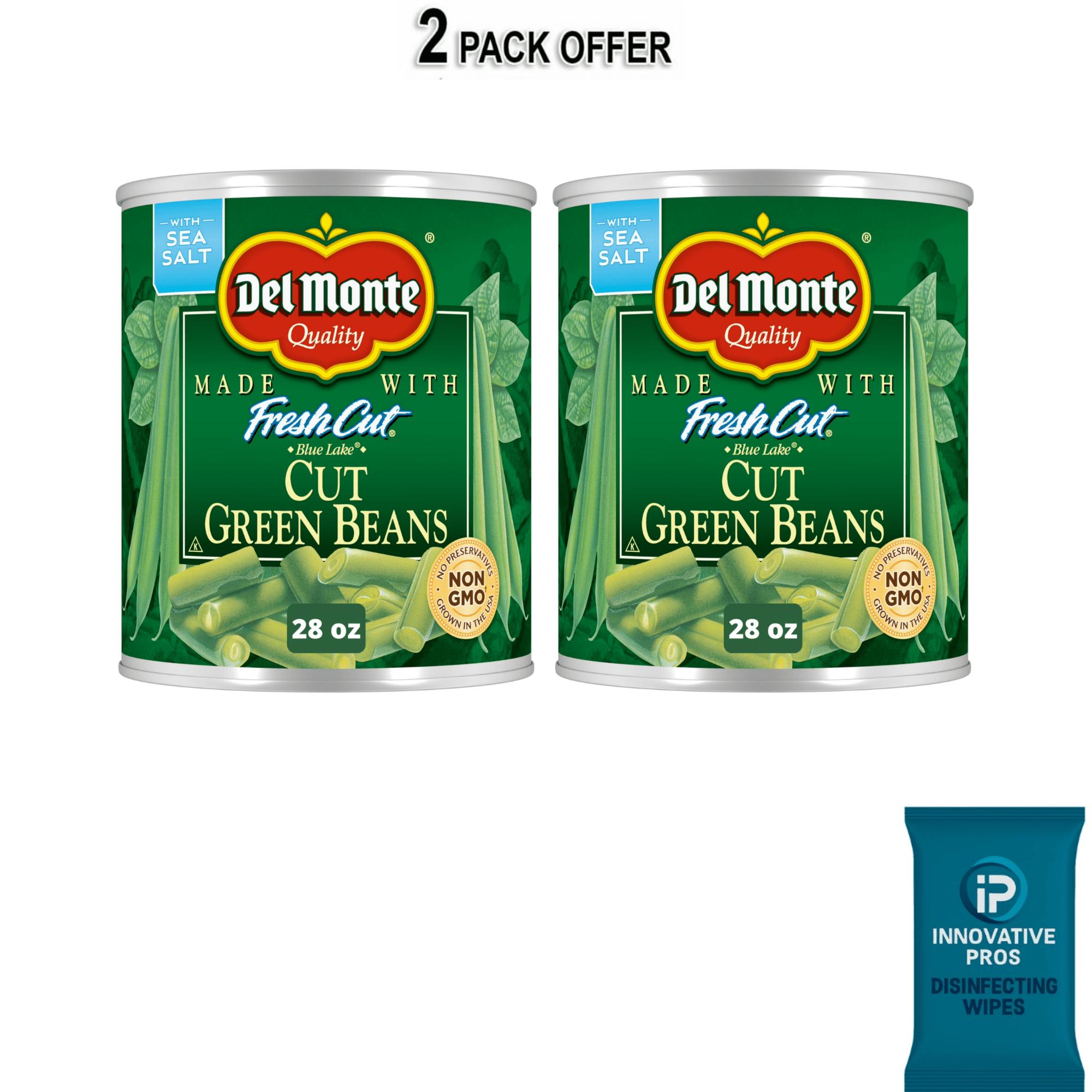 Del Monte Blue Lake Cut Green Beans, Soft, Canned Vegetables, 28 oz ...