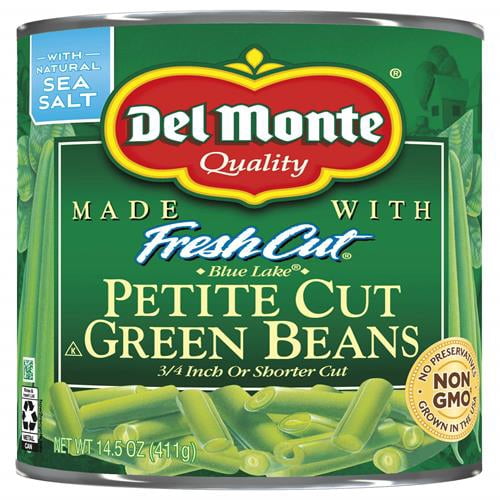 Del Monte Blue Lake Petite Cut Green Beans, Canned Vegetables, 14.5 Oz ...