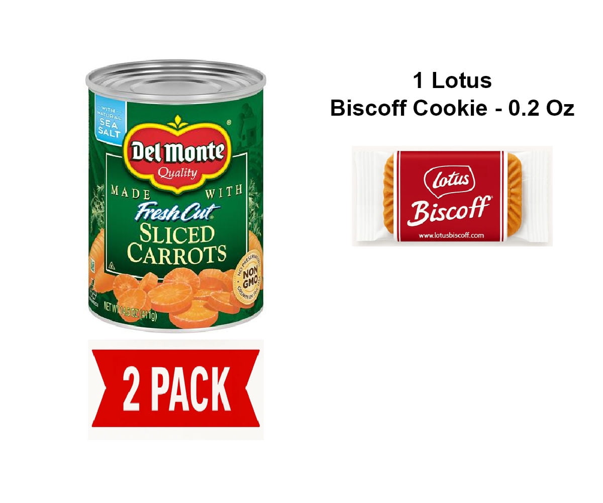 Del Monte Canned Fresh Cut Sliced Carrots, 14.5 Ounce (Pack Of 1) - Pack Of 2 & Lotus Biscoff ...