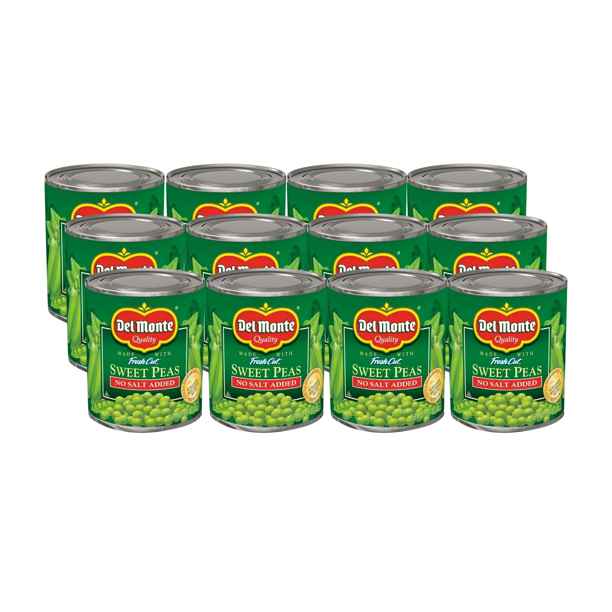 Del Monte FRESH CUT Sweet Peas, Canned Vegetables, 12 Pack, 8.5 oz Can ...