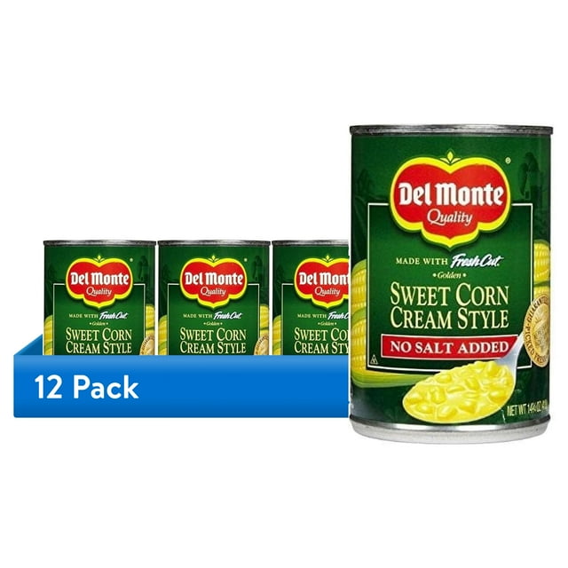 (12 pack) Del Monte No Salt Added Golden Sweet Corn Cream Style, 14.75 ...