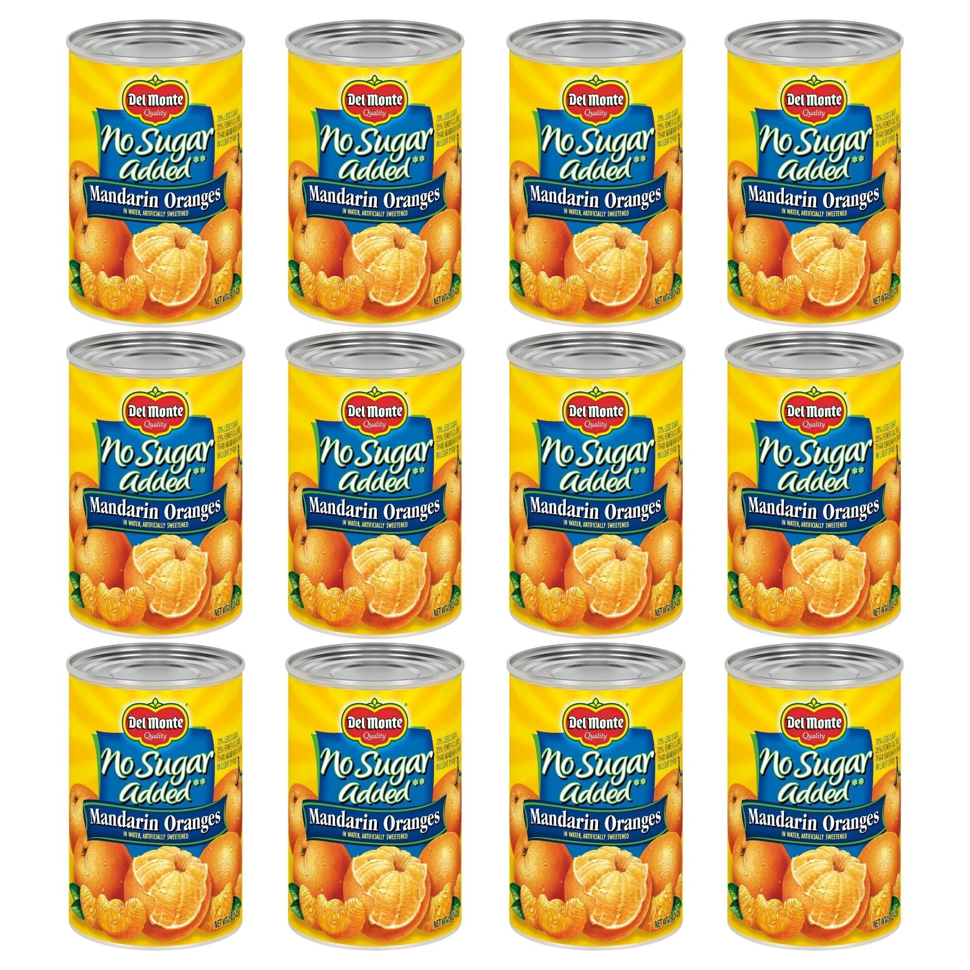 Del Monte Canned Mandarin Oranges No Sugar Added (15-Ounce, Pack Of 12 ...