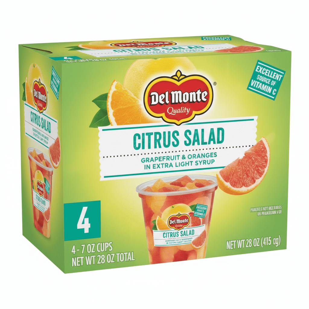 Del Monte Citrus Salad Fruit Cup Snack 7 oz Cup ( 4 Cups ) - Walmart.com
