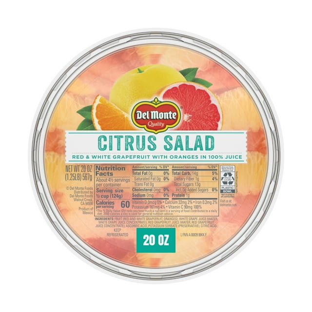 Del Monte Grapefruit Mixed Blend Citrus Salad in 100% Juice, 20 oz ...