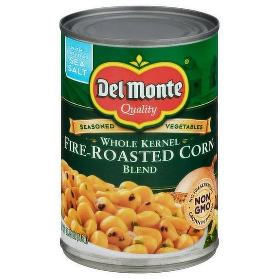 Del Monte Corn Whole Kernel Blend Fire-Roasted With Natural Sea Salt ...