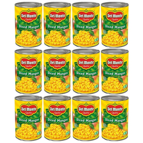 Del Monte Diced Mango in Extra KKS1 Light Syrup, Canned Fruit, 12 Pack ...