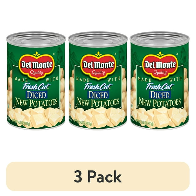 (3 pack) Del Monte Diced Potatoes, Canned Vegetables, 14.5 oz Can ...