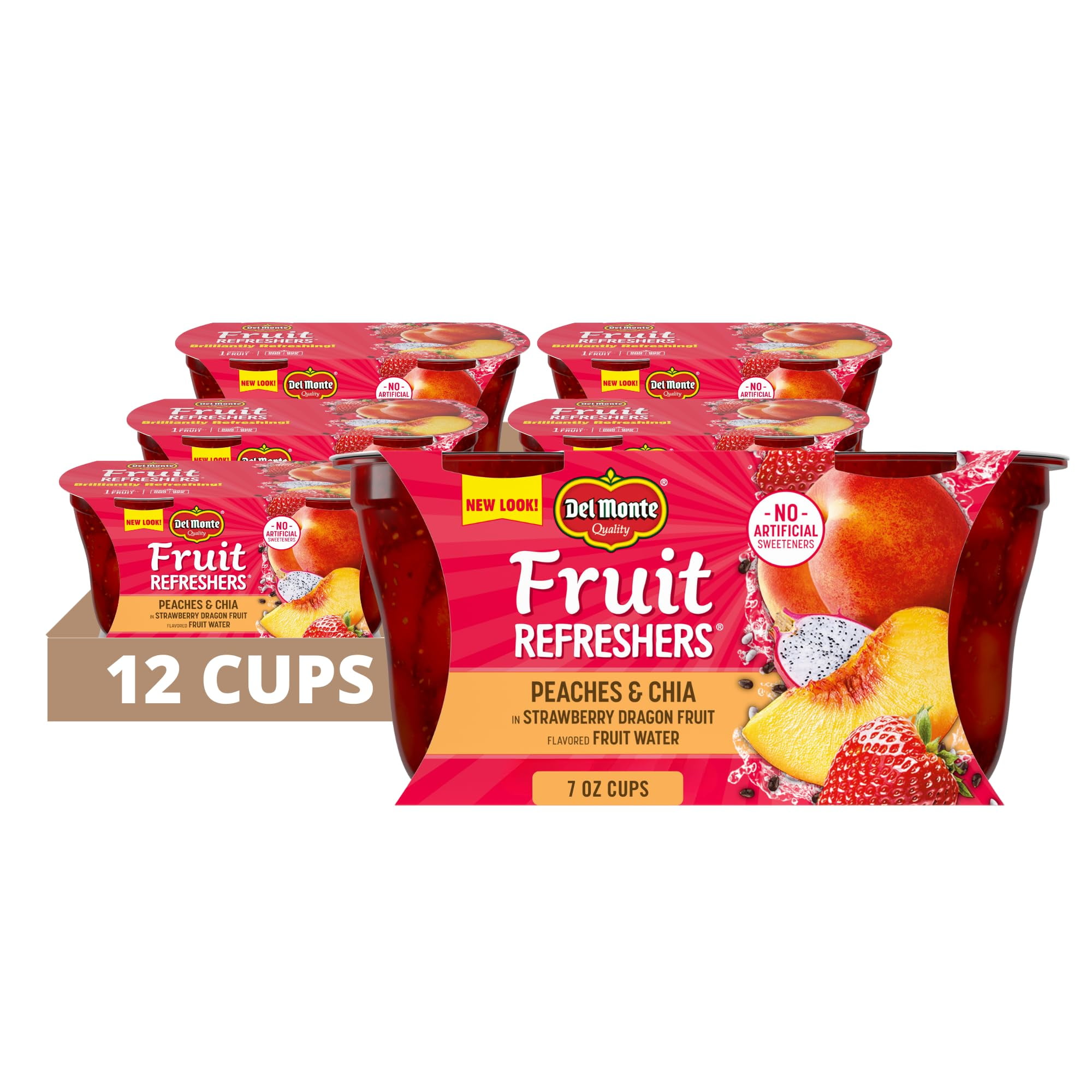 Del Monte FRUIT AND CHIA FRUIT KKS1 CUP Snacks, Peaches in Strawberry ...