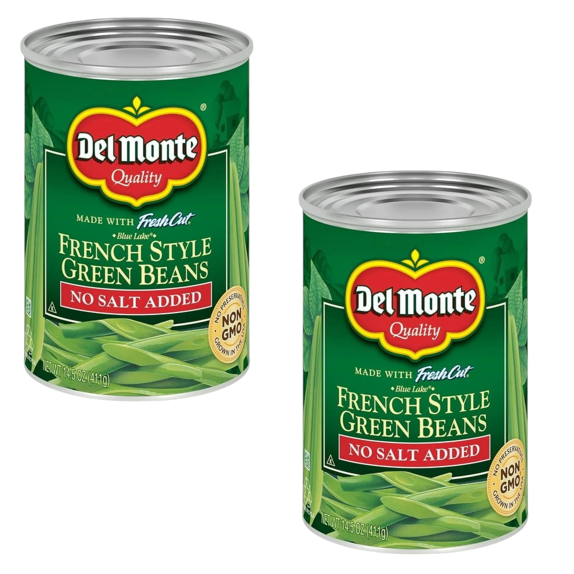 Del Monte French Style Green Beans, No Salt, 14.5 oz Can, Pack of 2 ...