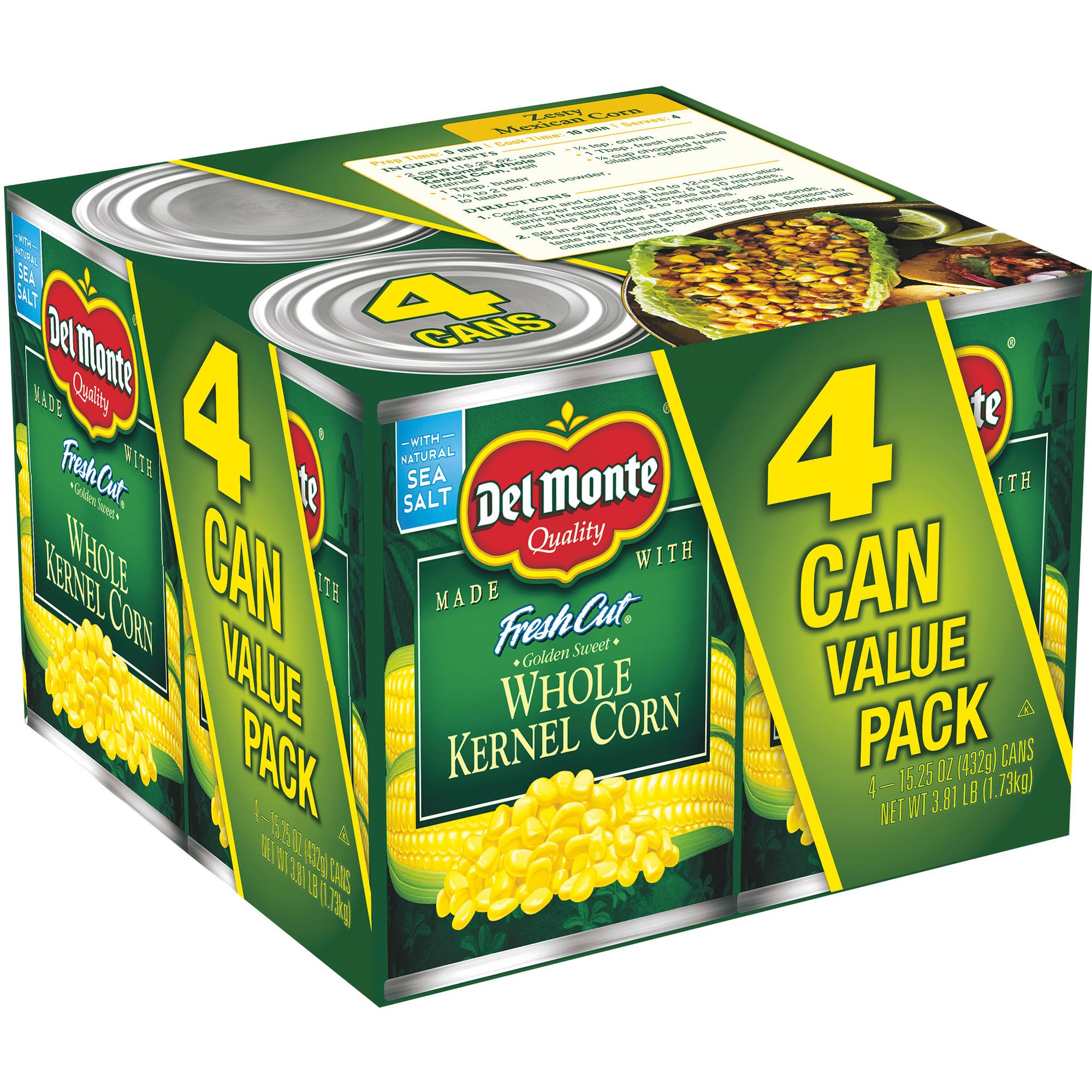 (Price/CASE)Del Monte 2001733 Golden Sweet Whole Kernel Corn Delmonte 6 ...