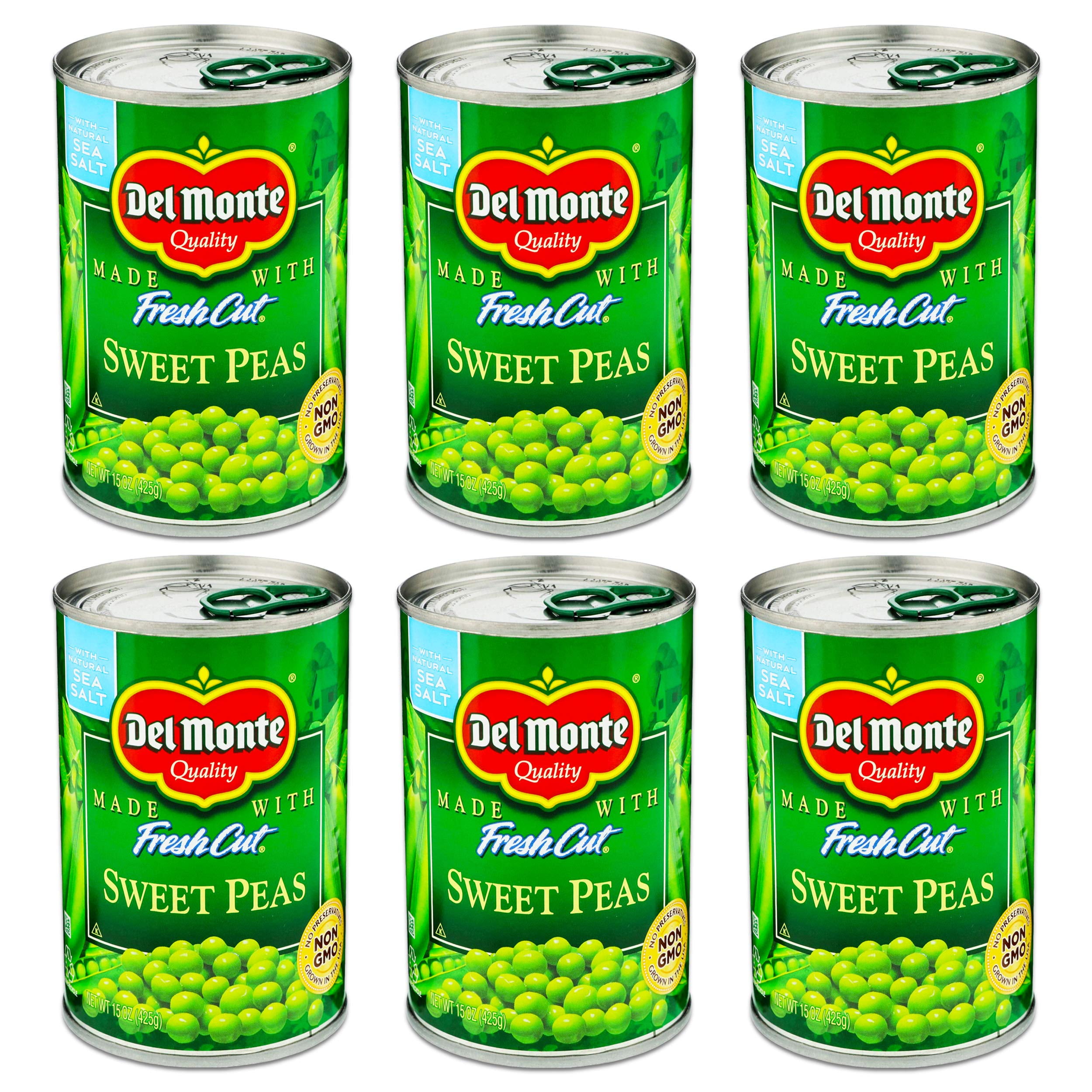 Del Monte Fresh Cut Sweet Peas - with Sea Salt, 15 Ounce (Pack of 6 ...