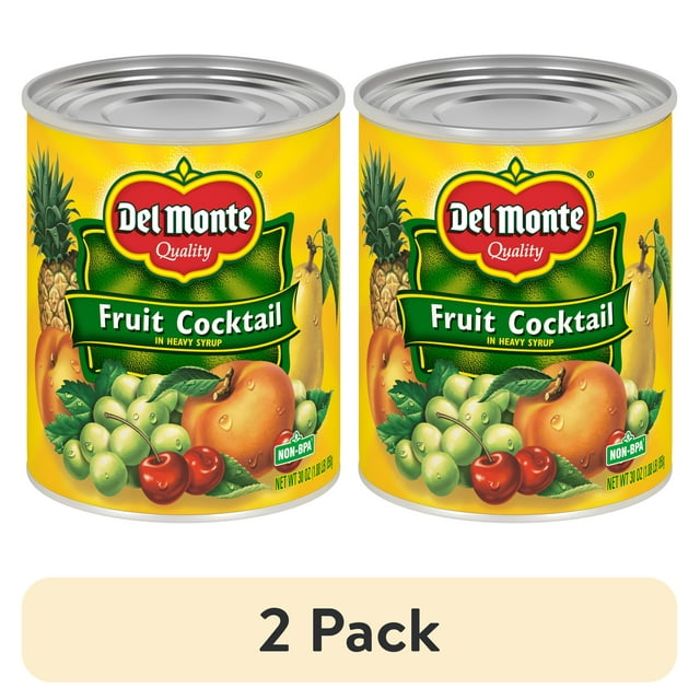 (2 pack) Del Monte Fruit Cocktail in Heavy Syrup, 30 oz Can, Canned ...