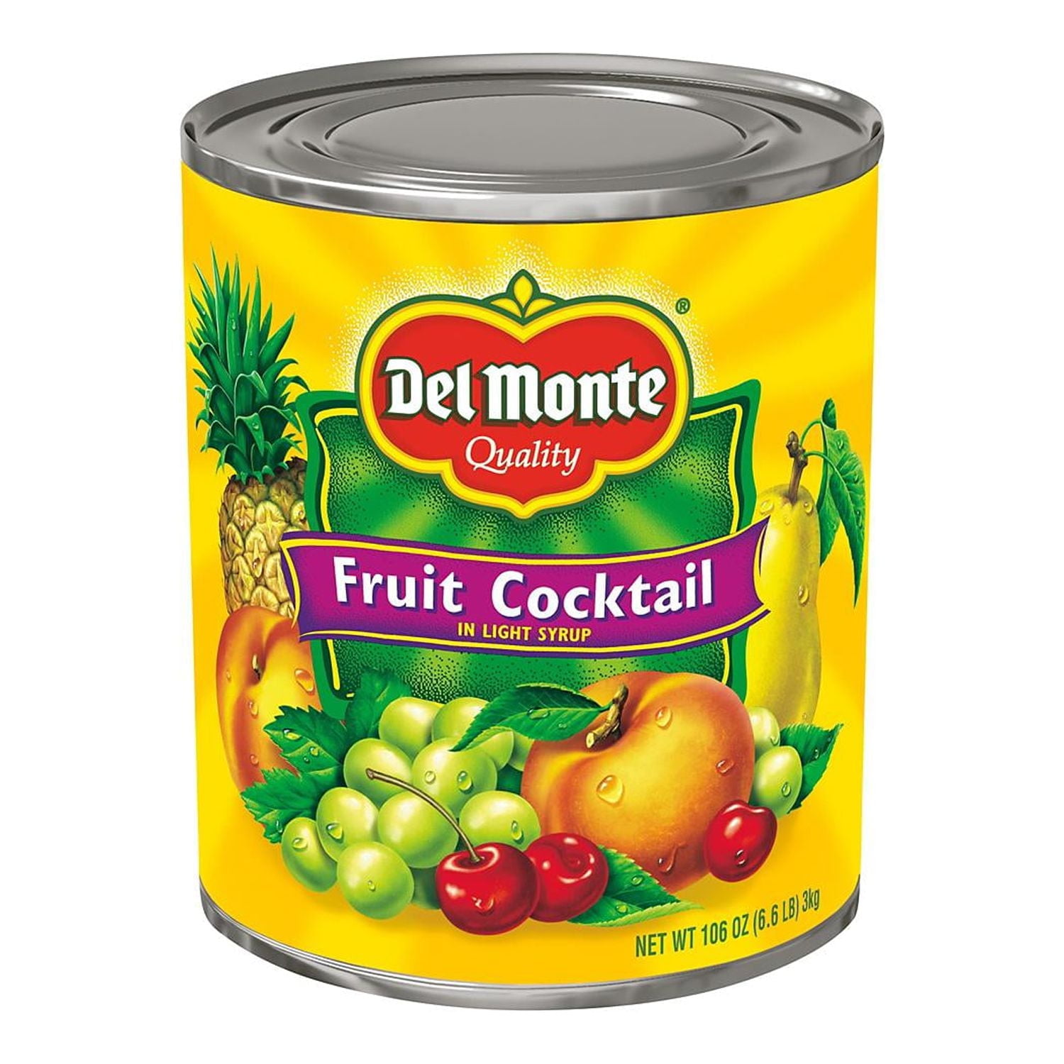 Del Monte Diced Peaches Fruit Cocktail in Light Syrup, Large Size (106 ...