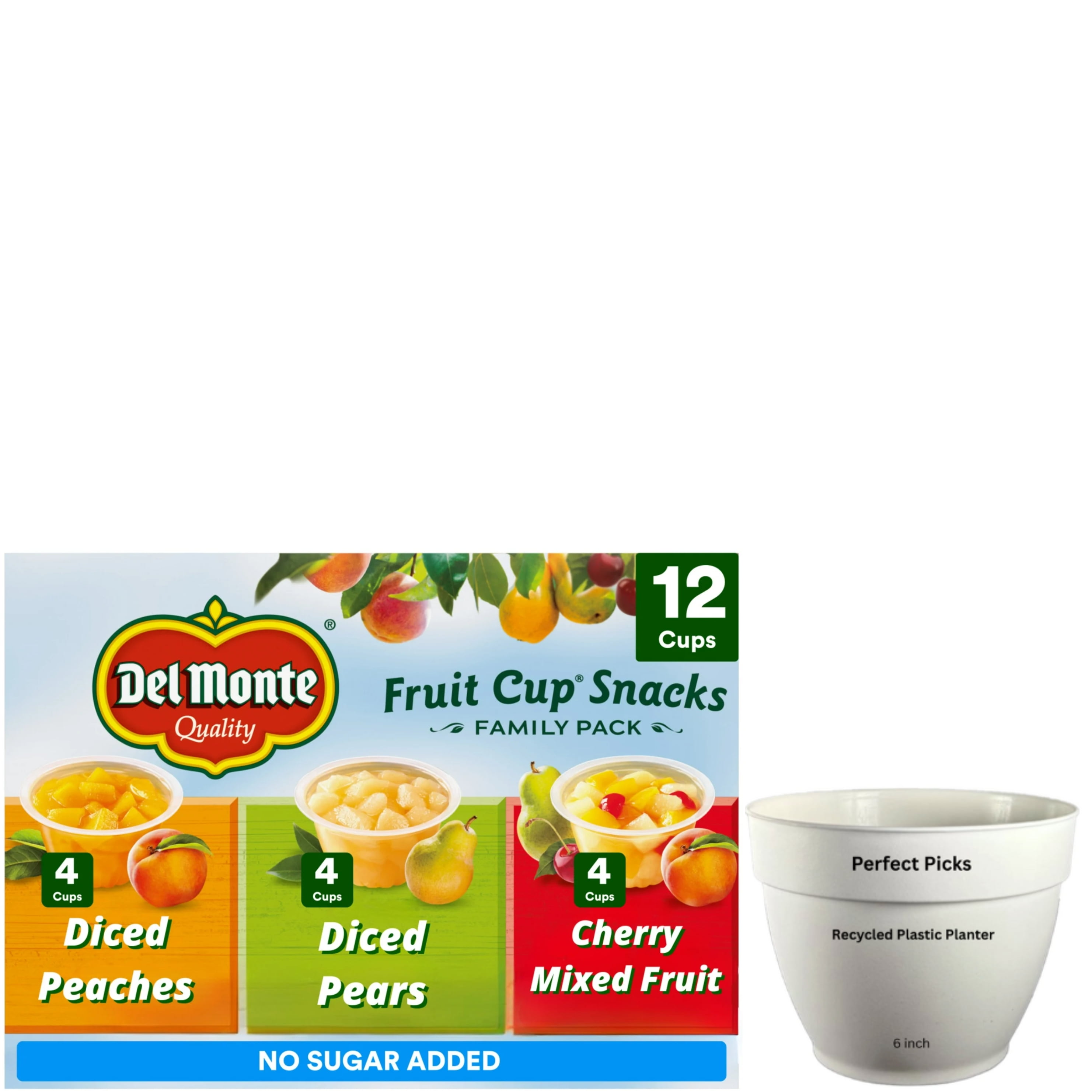 Del Monte Fruit Cup Snacks Variety Pack No Sugar Added 4 oz Cups (Pack ...