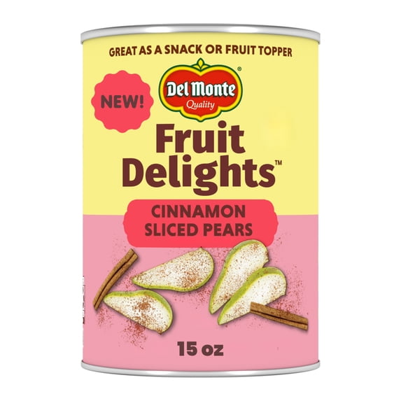 Del Monte Fruit Delights Sliced Pears with Cinnamon, 15 oz - Walmart.com