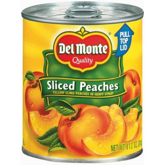 Del Monte Sliced Yellow Cling Peaches in Light Syrup, 8.5 oz - Case of ...
