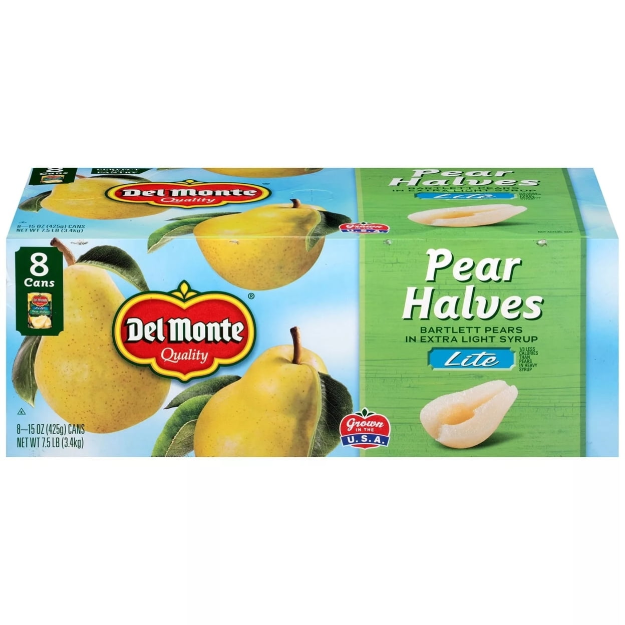 Del Monte Lite Pear Halves 15 Ounce (Pack of 8) - Walmart.com