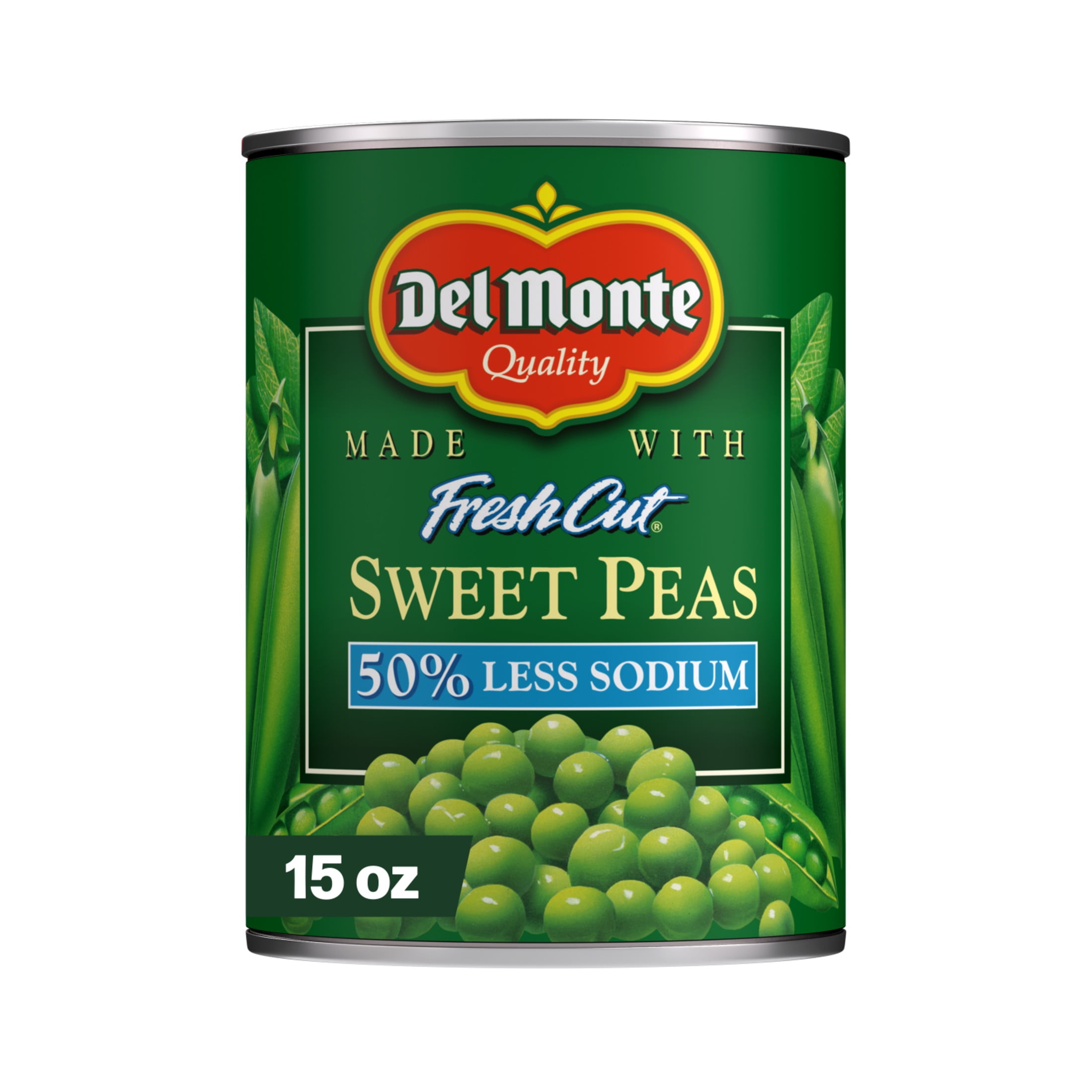 Del Monte Low Sodium Sweet Peas, 15 oz Can, Canned Vegetables - Walmart ...