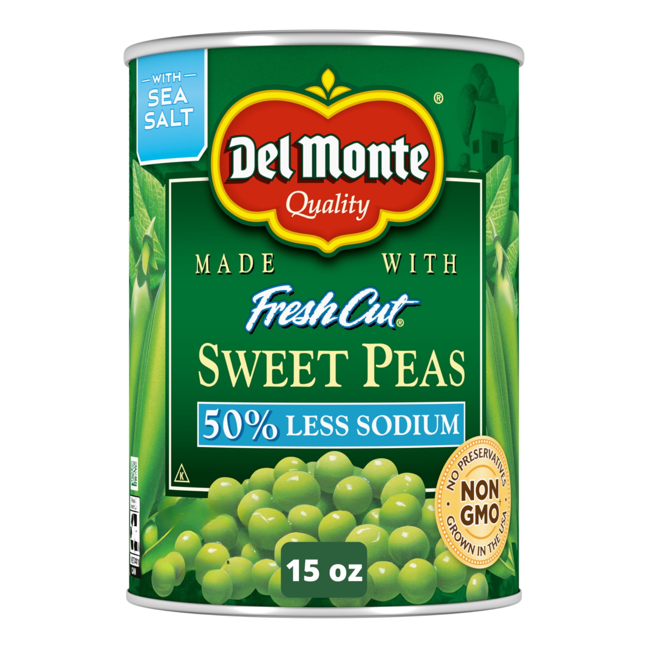 Del Monte Low Sodium Sweet Peas, 15 oz Can, Canned Vegetables - Walmart.com
