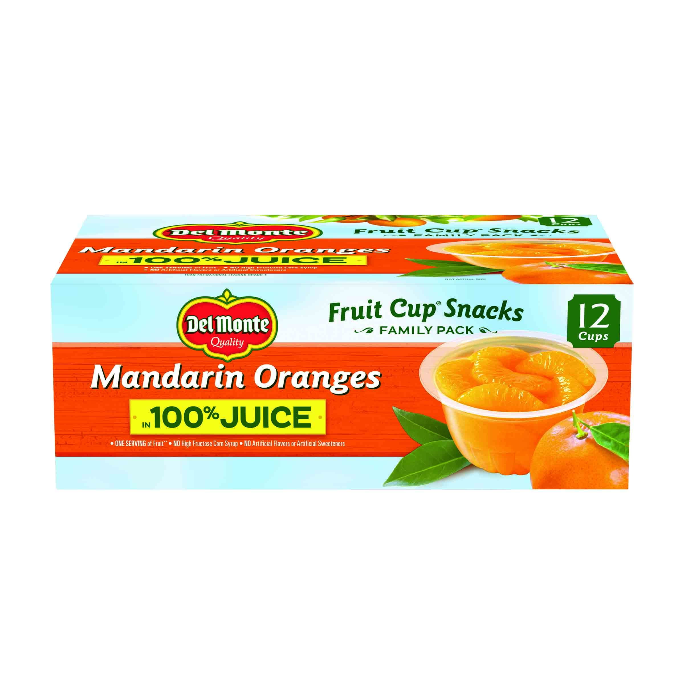 Del Monte Mandarin Orange KEF16 in 100% Juice Snack Cups, 4-Ounce Cups ...