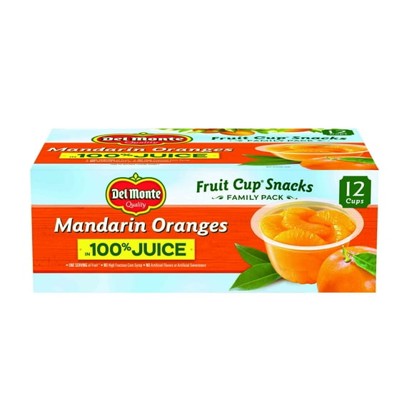 Del Monte Mandarin Orange in 100% Juice Snack Cups, 4-Ounce Cups (Pack ...