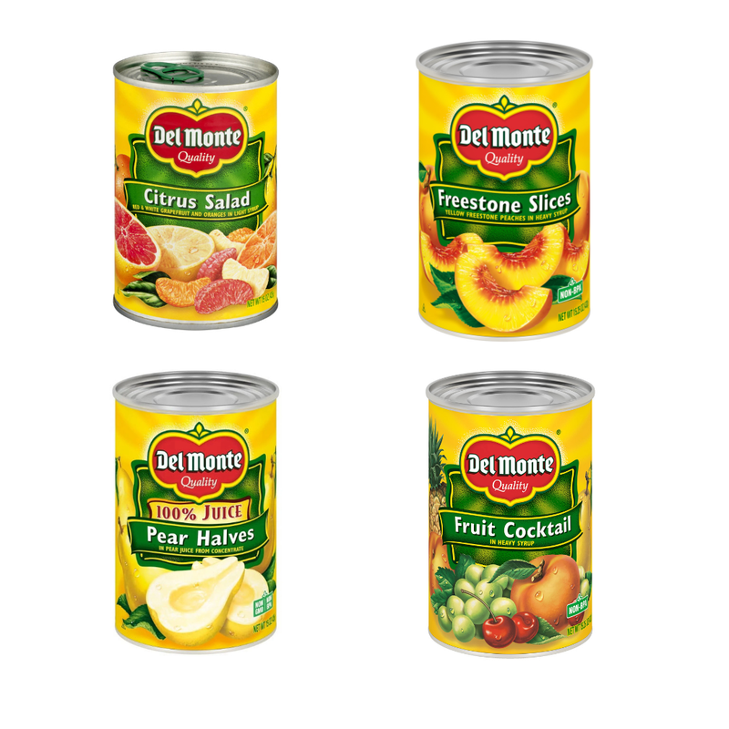 Del Monte Meal-Ready Fruit Blend – 8 Cans Variety Pack of Diced Fruit ...