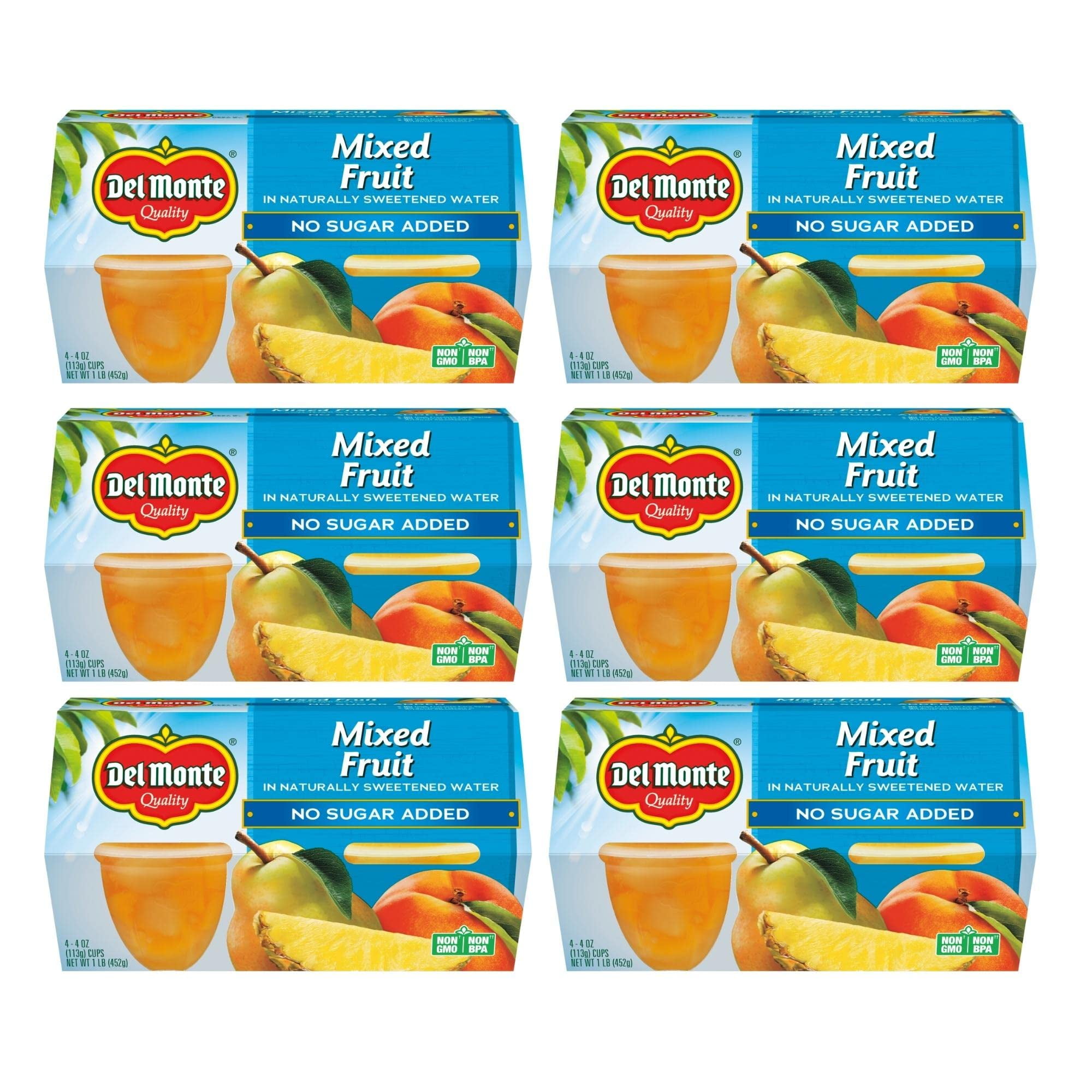 Del Monte Mixed Fruit Cup in Lightly Sweetened Juice and Water, 4 Ounce ...