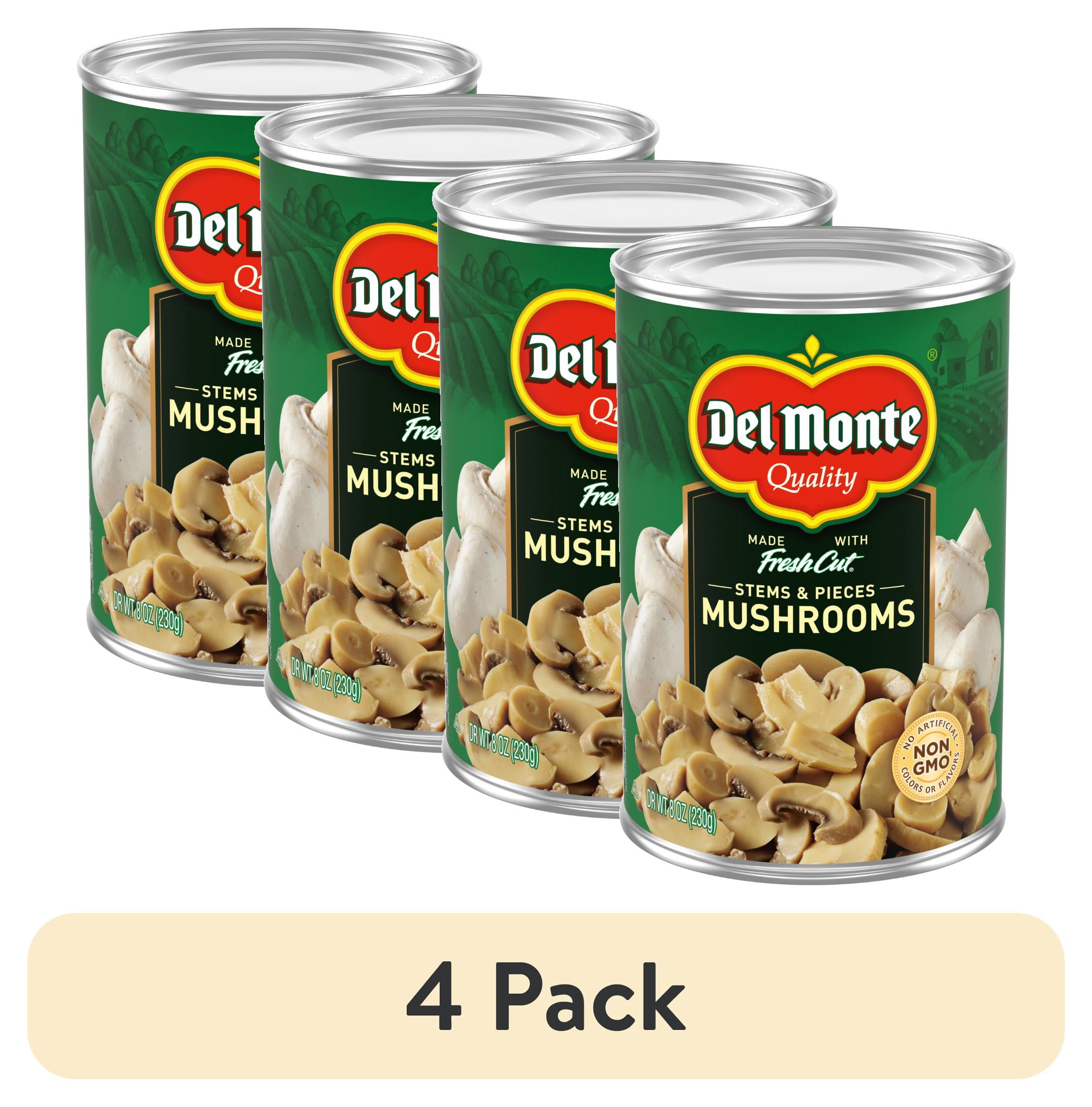 (4 pack) Del Monte Mushroom Stems and Pieces, 8 oz Can - Walmart ...