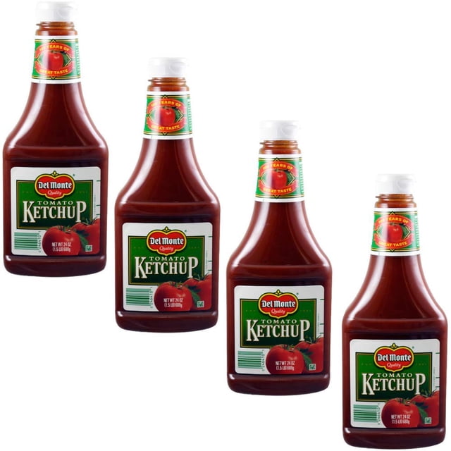 Del Monte 100% Natural Tomato Ketchup, Squeeze Bottle, 24 Oz - Pack of ...