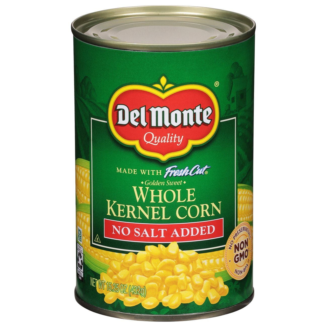 Del Monte No Salt Added Golden Sweet Whole Kernel Corn - 15.25 oz ...