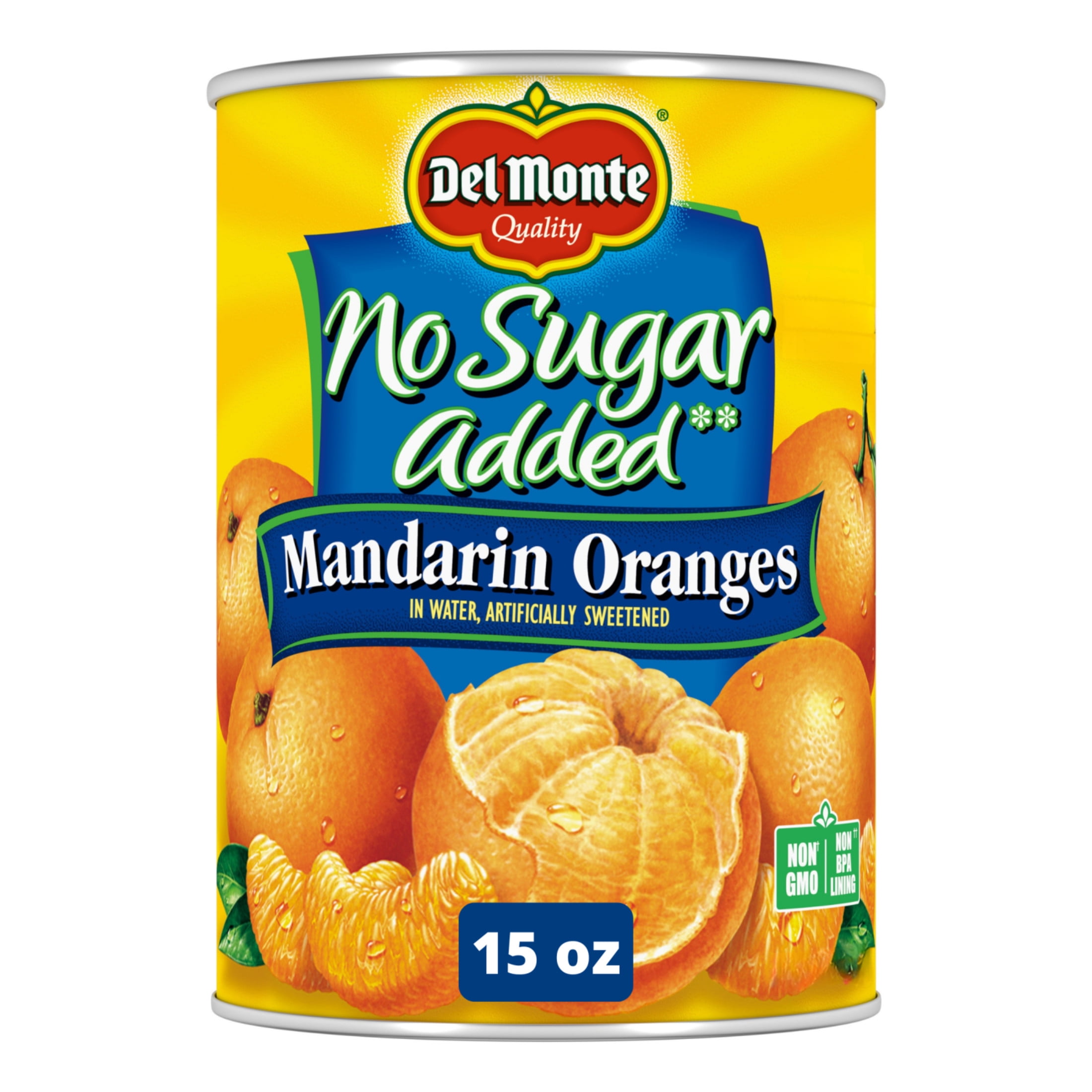 Del Monte Natural No Sugar Added Mandarin Oranges for Cocktails, Canned ...