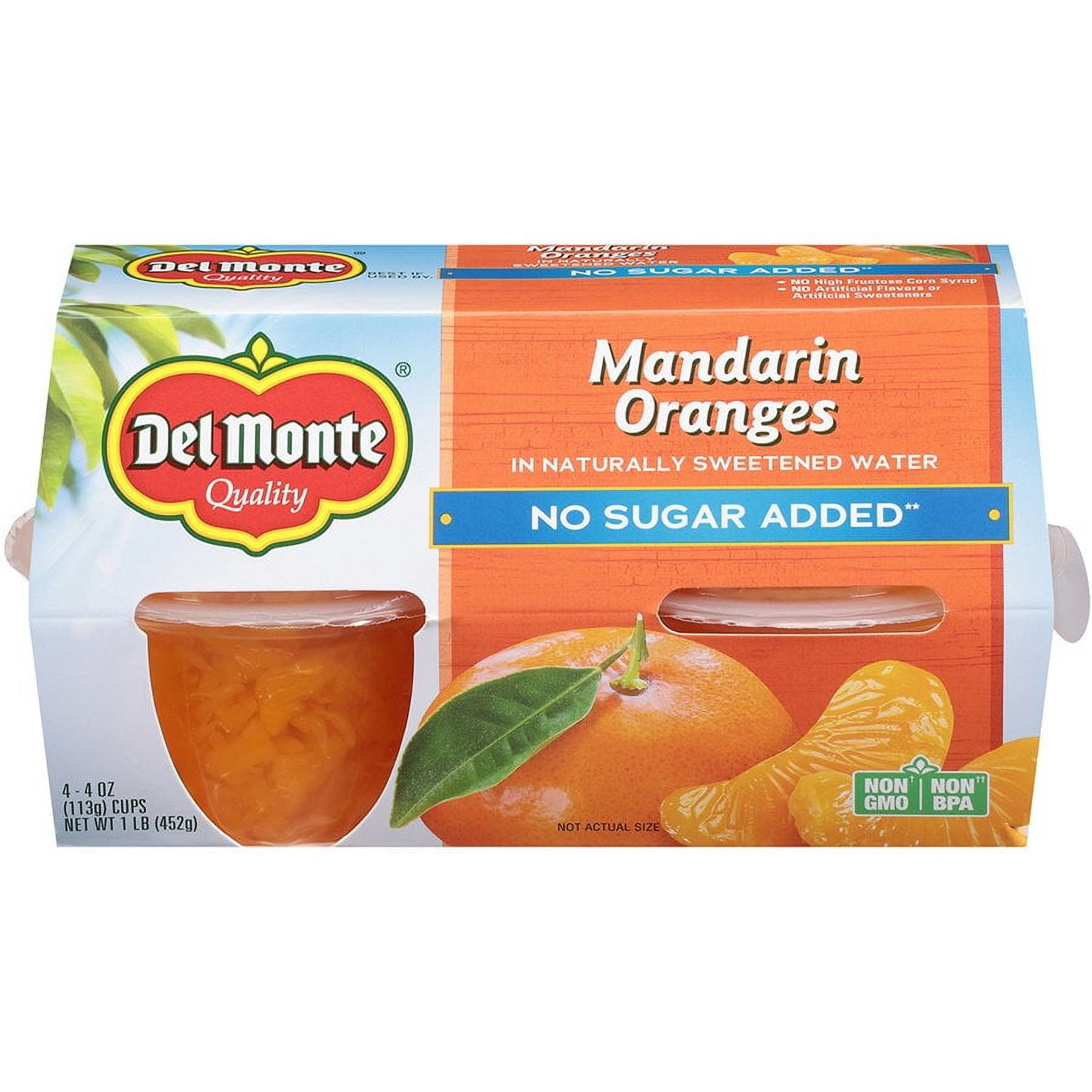 Del Monte No Sugar Added Mandarin Oranges in Water - 4 ct (Packaging ...