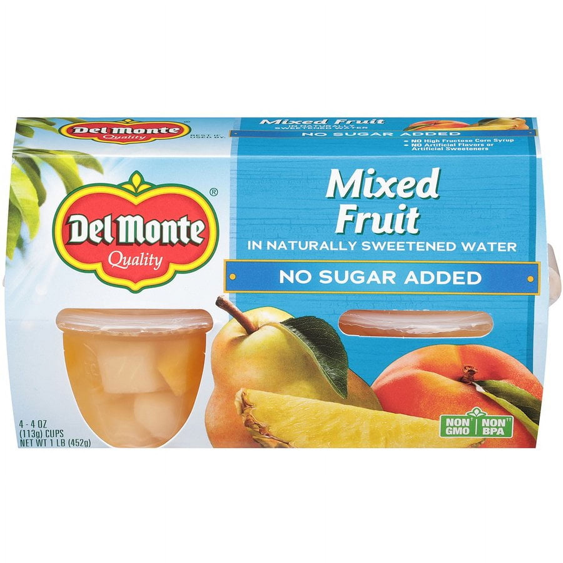 Del Monte No Sugar Added Mixed Fruit, 4 ct (Package May Vary) - Walmart.com