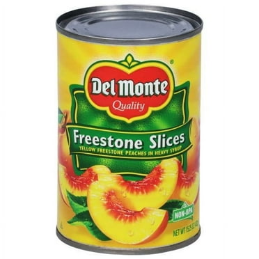 DEL MONTE No Sugar Added Yellow Cling Sliced Peaches, Canned Fruit, 6 ...