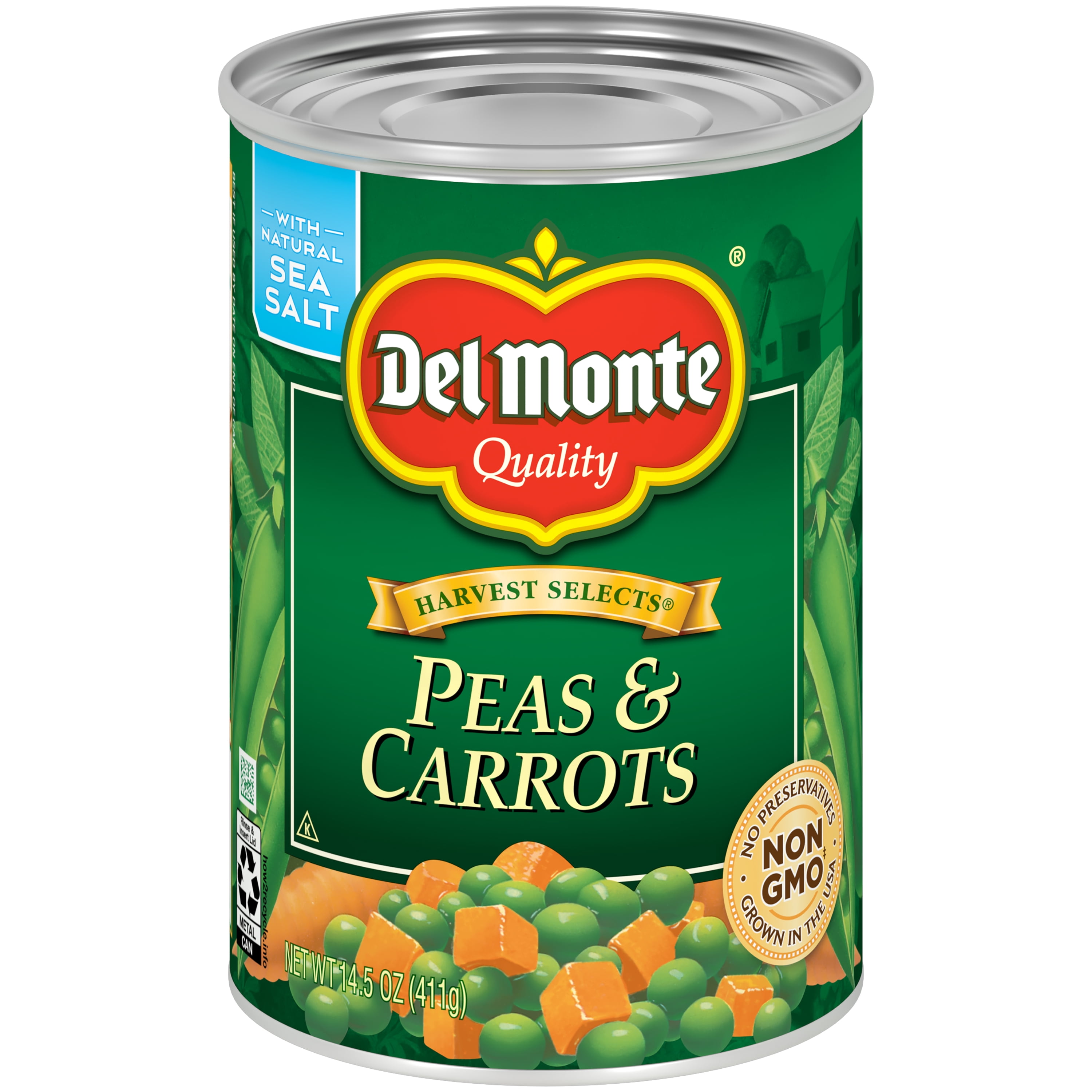 Del Monte Fresh & Sweet Peas & Carrots, Canned Veggies, 14.5 oz Can ...