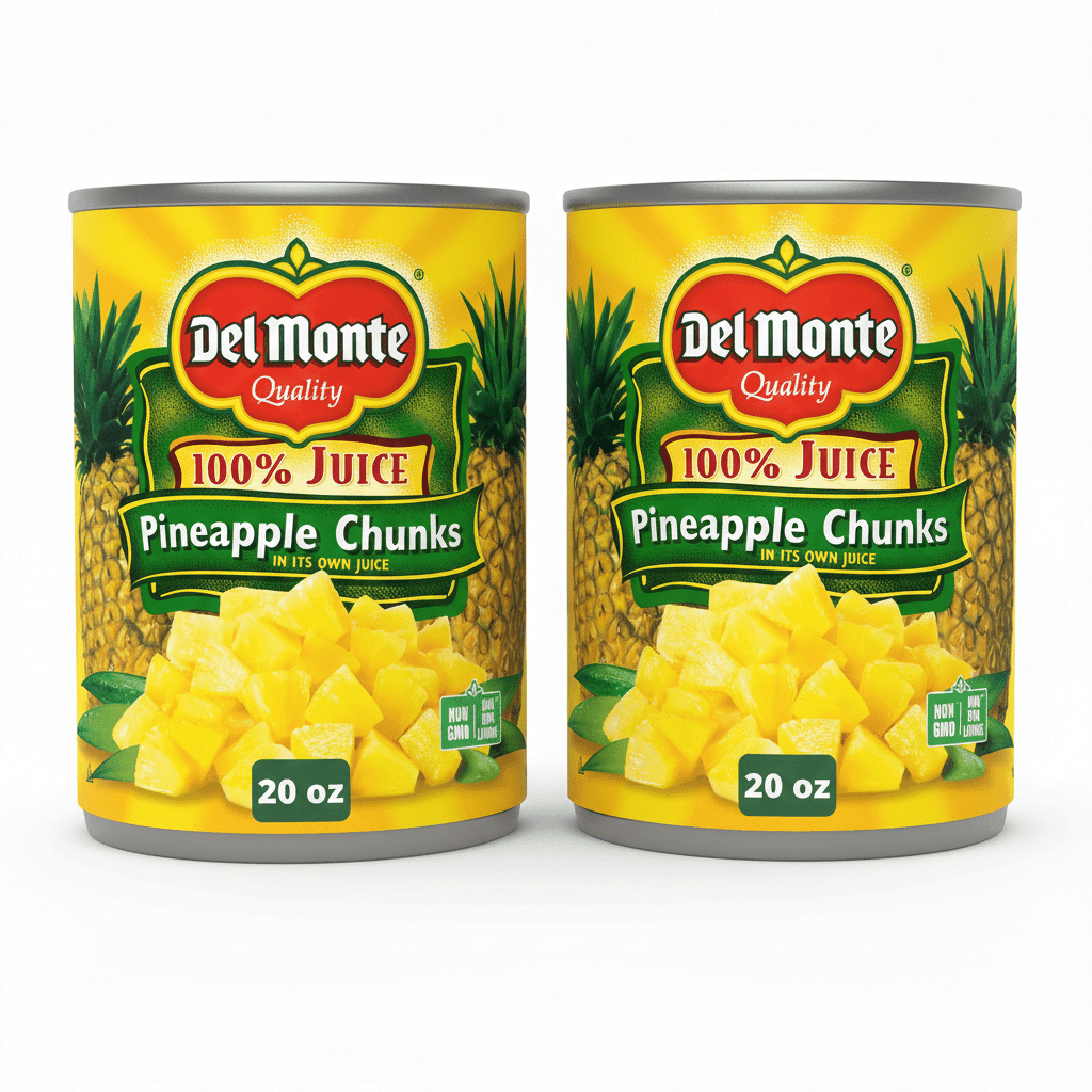 Del Monte Pineapple Chunks in 100% Juice, Canned Fruit (2-Pack) , 20 oz ...