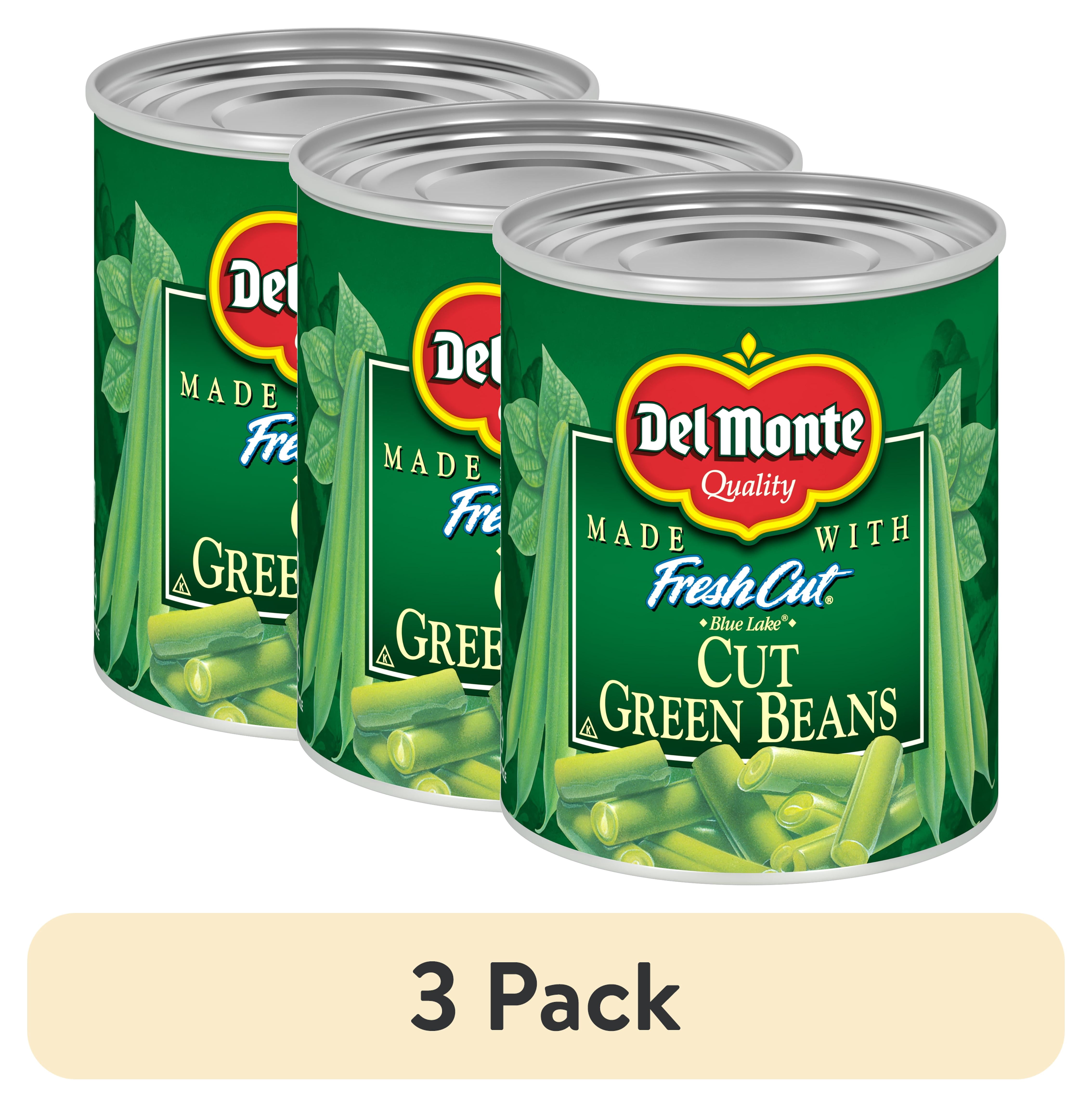 (3 pack) Del Monte Blue Lake Cut Green Beans, Canned Vegetables, 8 oz ...