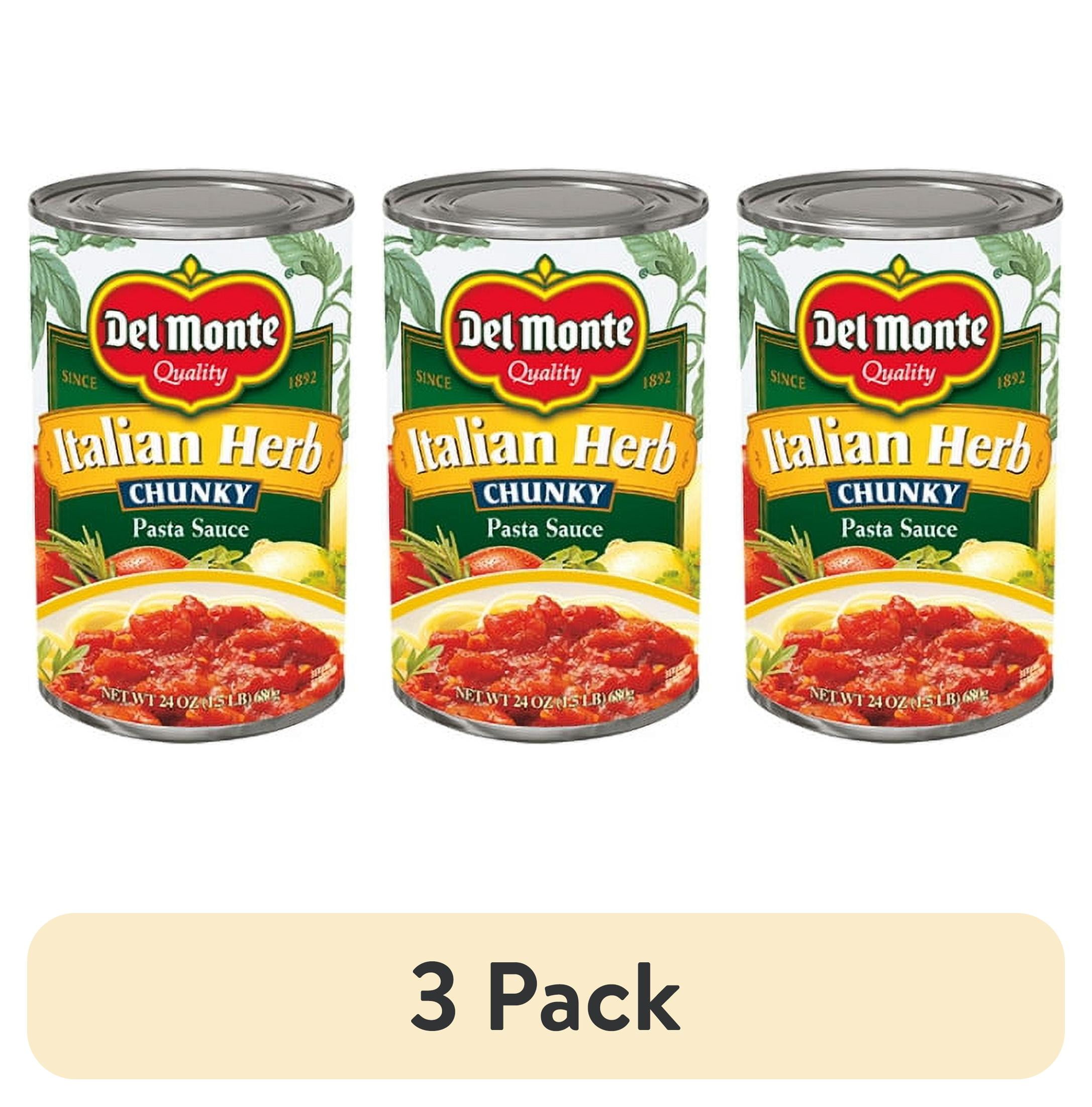 (3 pack) Del Monte Quality Chunky Italian Herb Pasta Sauce, 24oz, Shelf ...