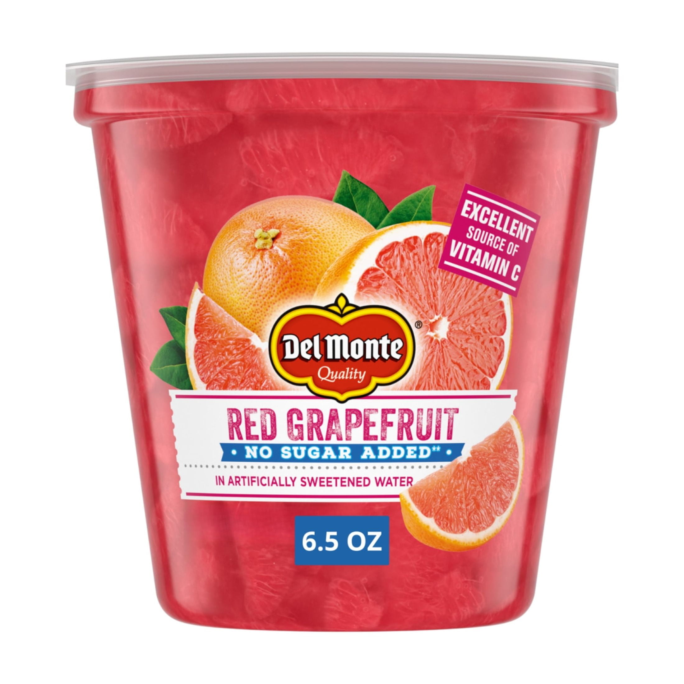 Del Monte Unsweetened Red Grapefruit, Fresh Refrigerated Fruit Cup, 7 ...